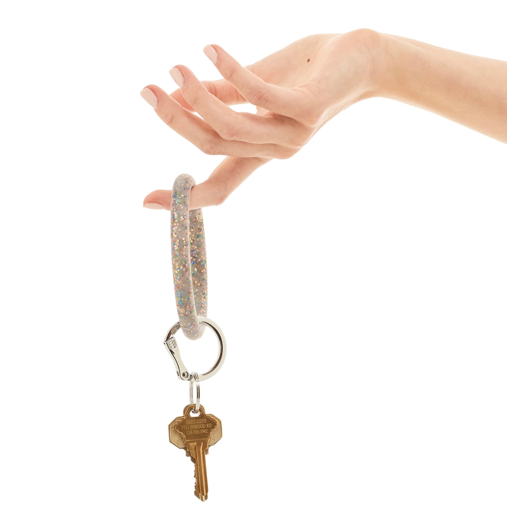 Rainbow Confetti Big O® Key Ring – Multicolor Glitter – Oventure