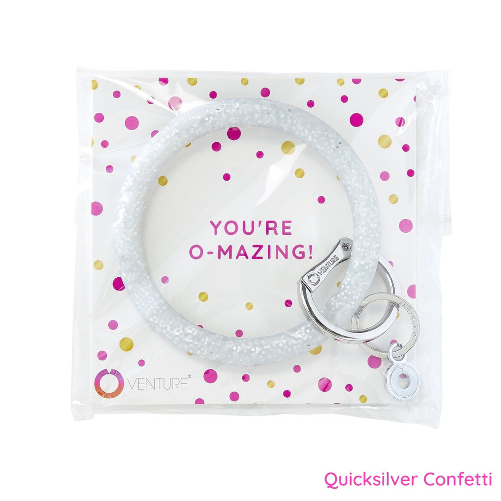Big O Key Ring Gift – Silver Glitter Confetti – Oventure