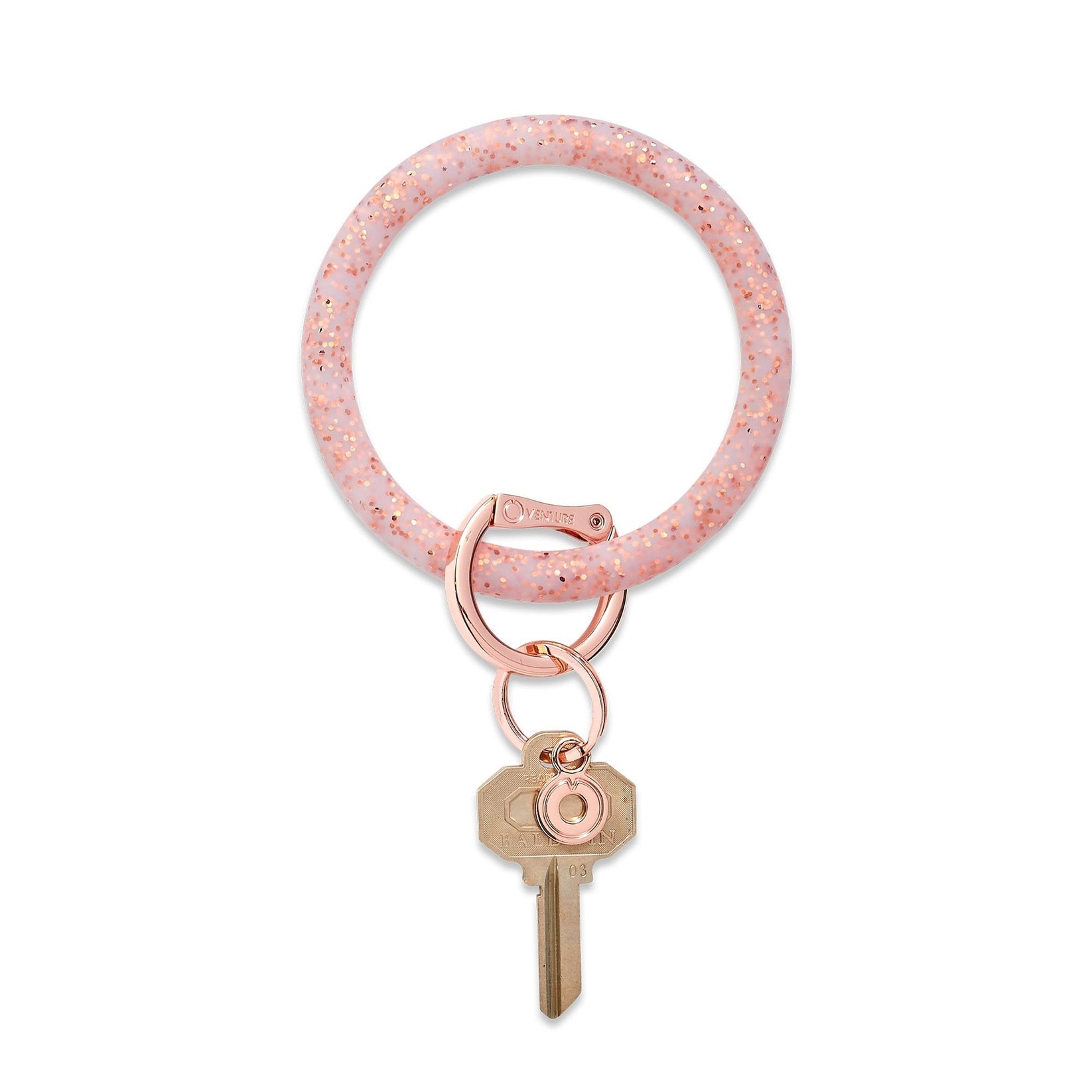 Rose Gold Confetti Big O® Key Ring – Bracelet Key Ring – Oventure